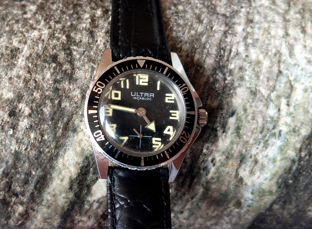 Vintage Watch, Ultra, Ultra Incabloc, Diver Watch, Mechanical Watch ...