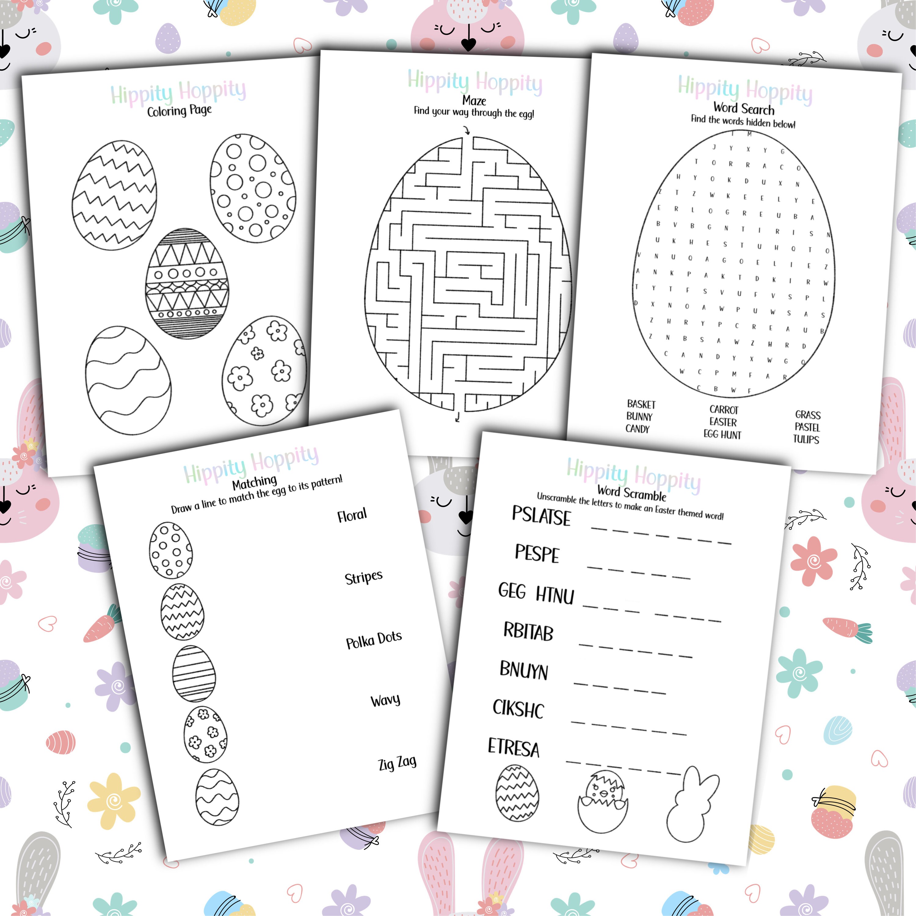 Easter Coloring and Activity Pack for Kids, Classroom Activity Pages ...