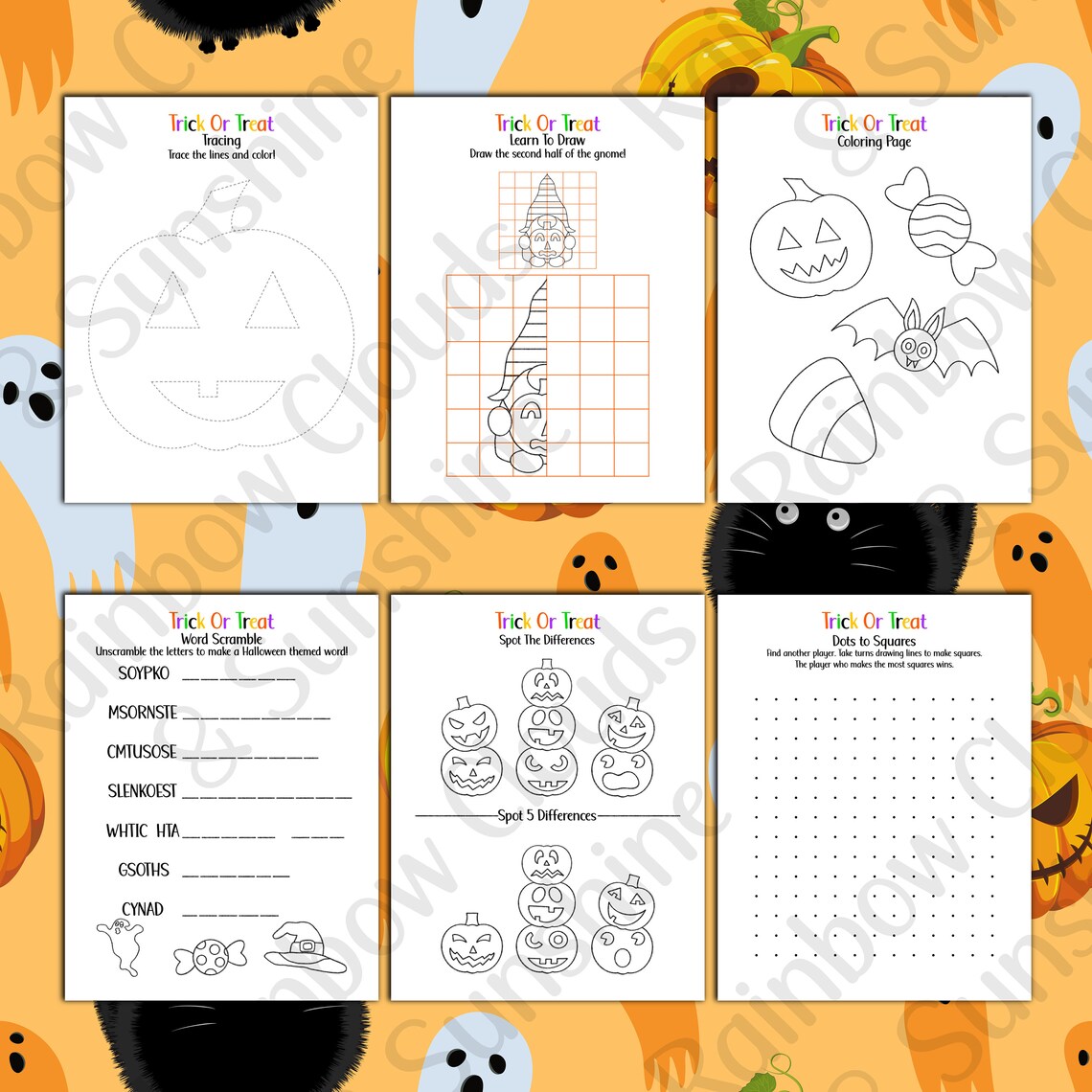 Halloween Coloring and Activity Pack for Kids Halloween Printable PDF ...