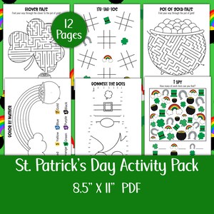 St. Patrick's Day Activity Pack for Kids, Printable Activity Sheets for ...