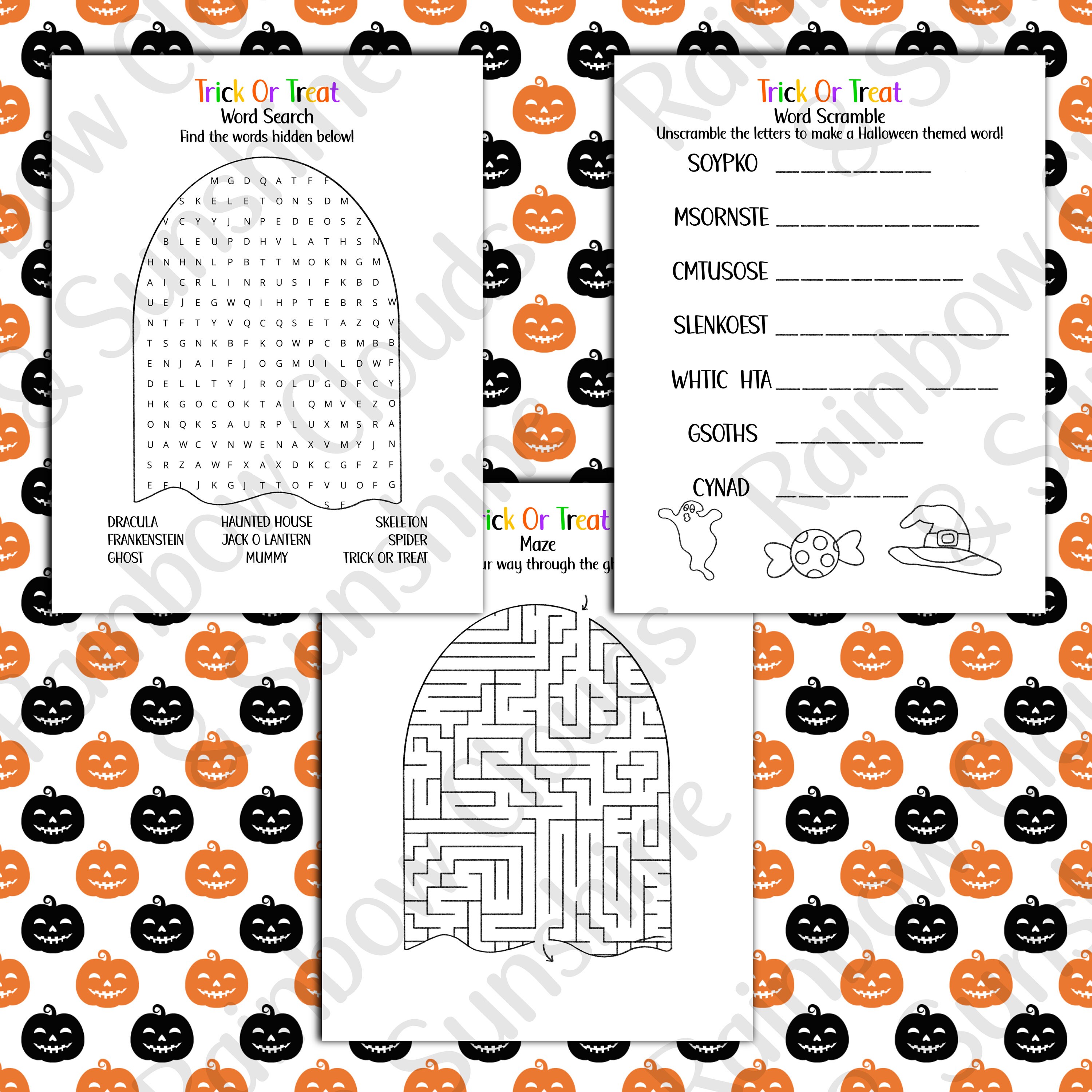 Halloween Printable Mini Activity Pack for Kids Ghost Maze Printable ...