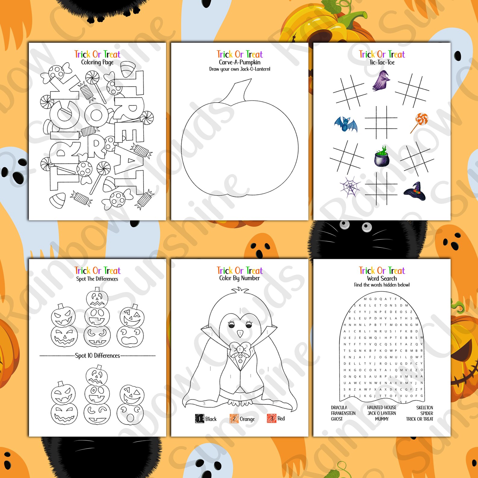 Halloween Coloring and Activity Pack for Kids Halloween Printable PDF ...