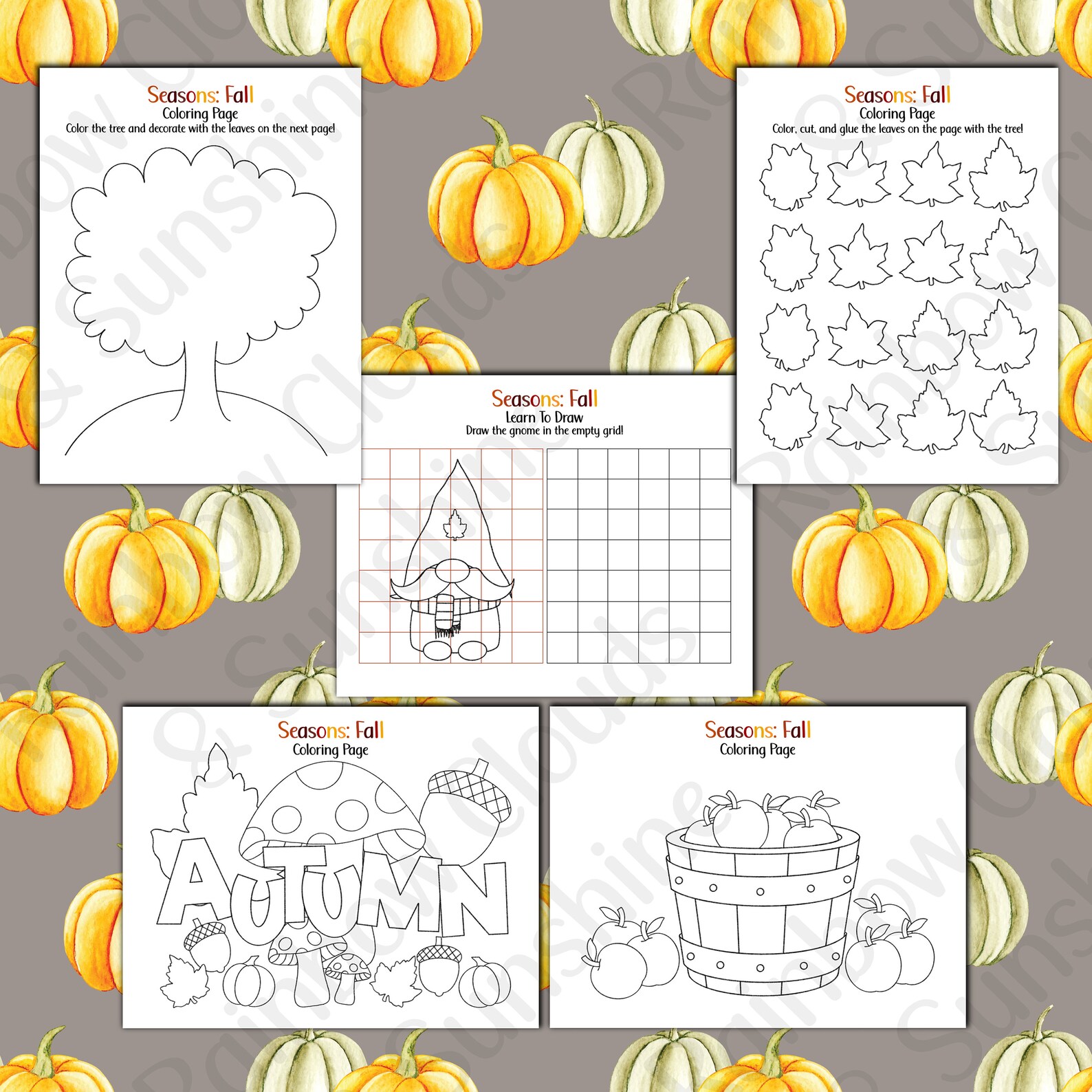 Fall Coloring and Activity Pack for Kids Autumn Printable - Etsy
