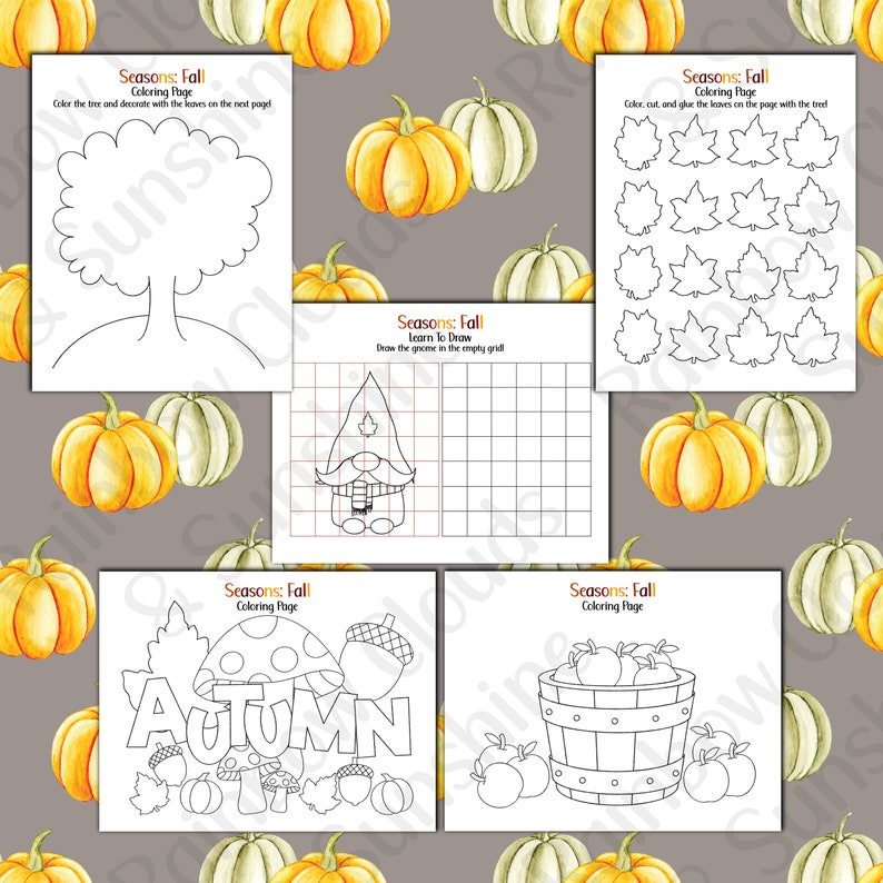 Fall Coloring and Activity Pack for Kids Autumn Printable - Etsy