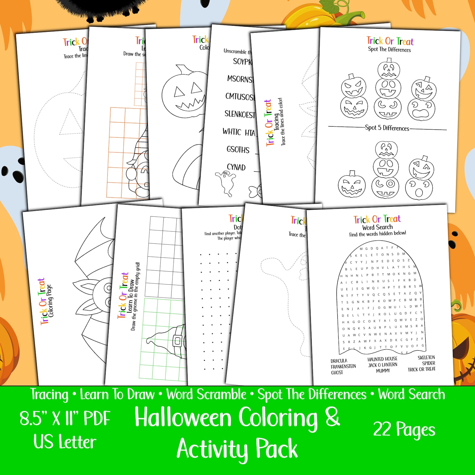 Halloween Coloring and Activity Pack for Kids Halloween Printable PDF ...