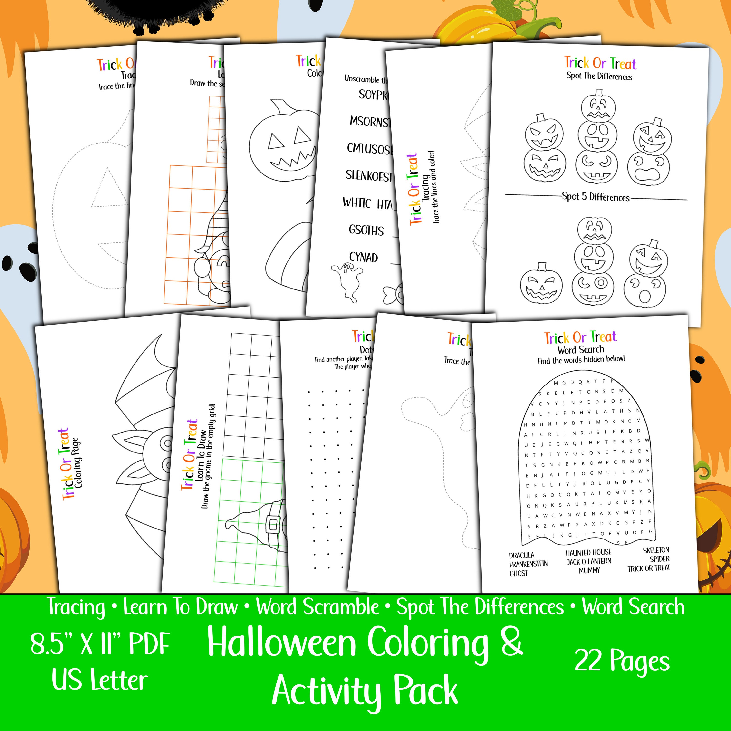 Halloween Coloring and Activity Pack for Kids Halloween Printable PDF ...
