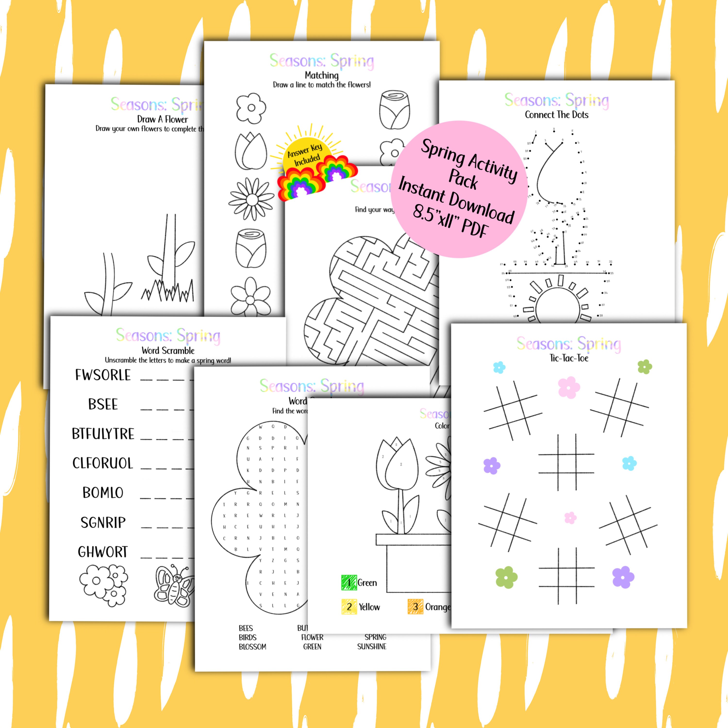 Spring Activity Pack for Kids | Printable PDF Spring Activities for ...