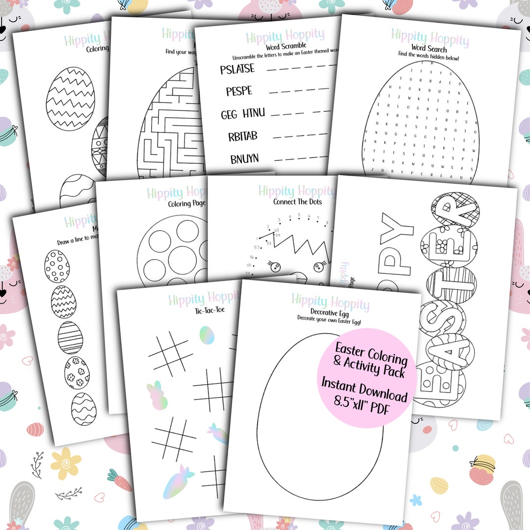Easter Coloring and Activity Pack for Kids, Classroom Activity Pages ...