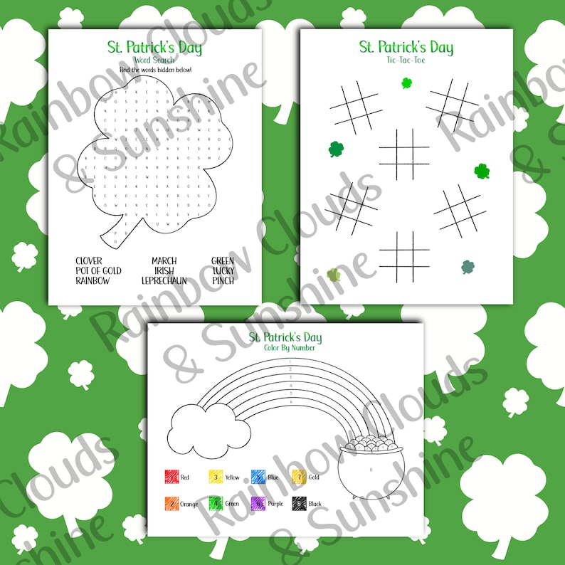 St. Patrick's Day Activity Pack for Kids Printable | Etsy