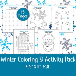 Winter Coloring and Activity Pack for Kids, Seasonal Coloring Pages for ...