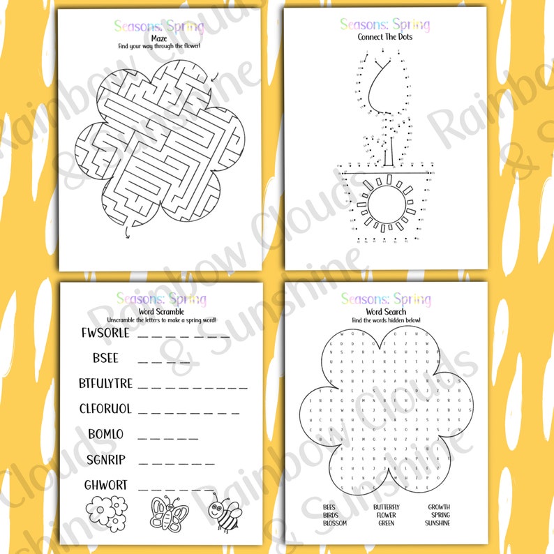 Spring Activity Pack for Kids | Printable PDF Spring Activities for ...