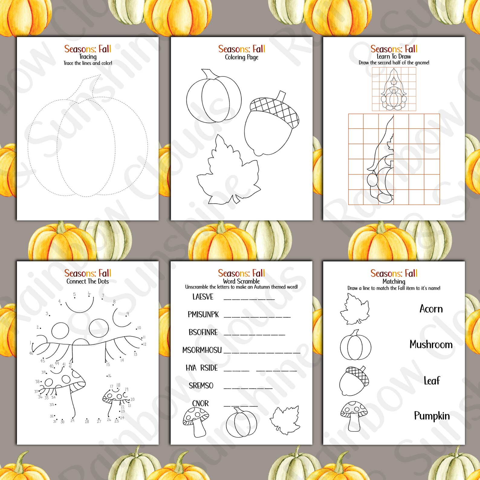 Fall Coloring and Activity Pack for Kids Autumn Printable - Etsy