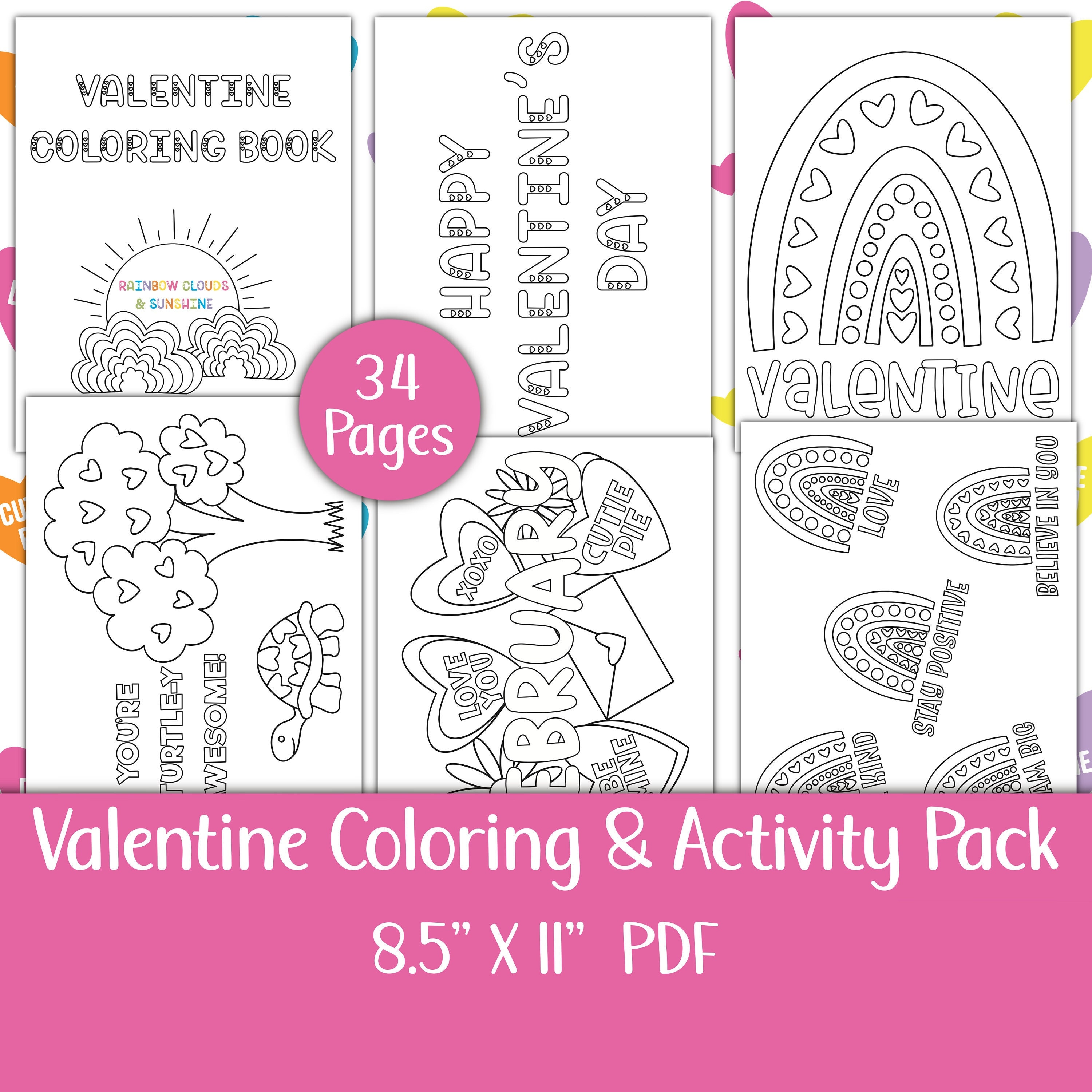 Valentine's Day Coloring and Activities for Kids, Printable Classroom ...