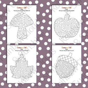 Fall Printable Maze Pack for Kids Seasonal Autumn Maze Bundle PDF ...