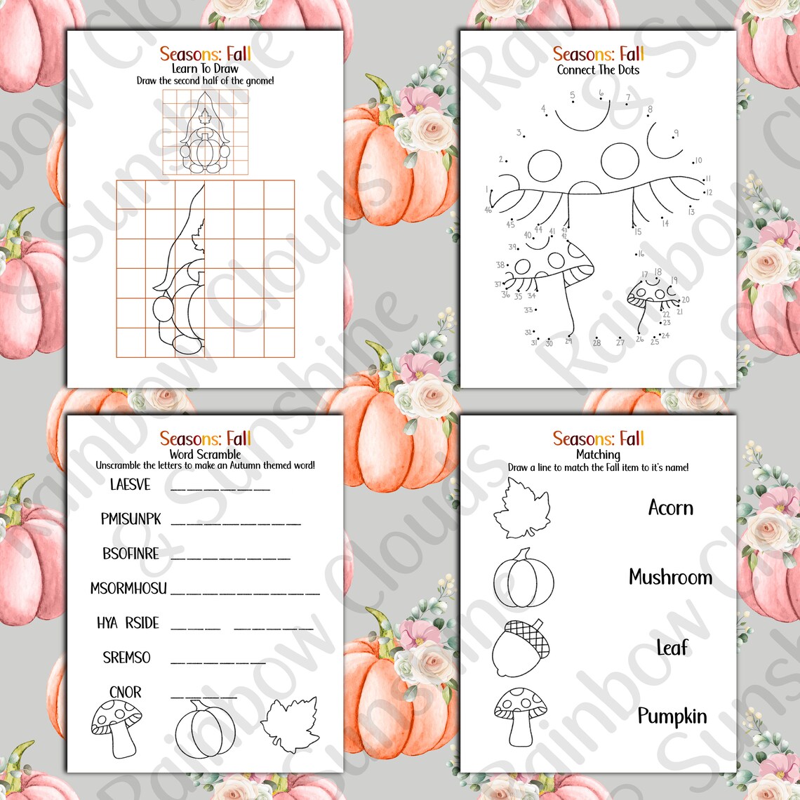 Fall Activity Pack for Kids Printable Activities for Kids - Etsy