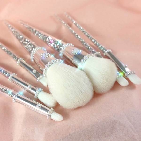 Rhinestone Makeup Brushes - Etsy