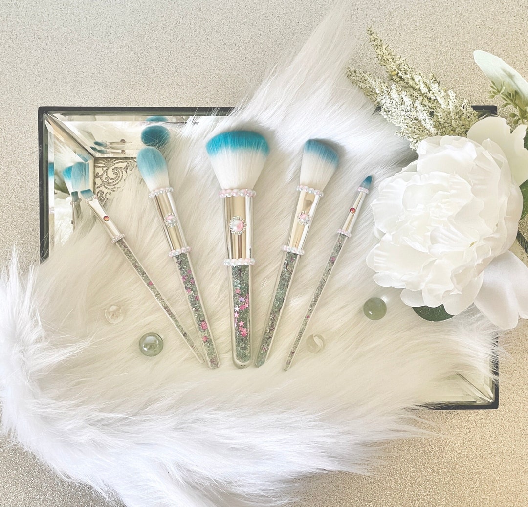 Crystal Makeup Brush Set for Elegant Bridal Wedding Party, Luxury Bling ...