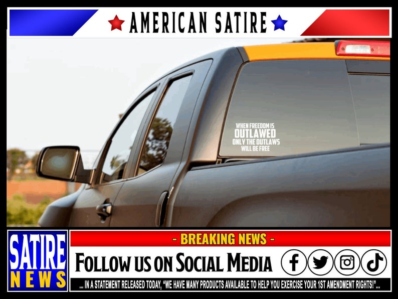 When Freedom is Outlawed Only the Outlaws Will Be Free Car Decal, Cool ...