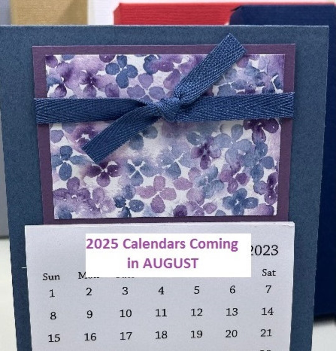 Set of 2 - 2025 Handmade Stand up Mini Desk Easel Calendars With Gift ...