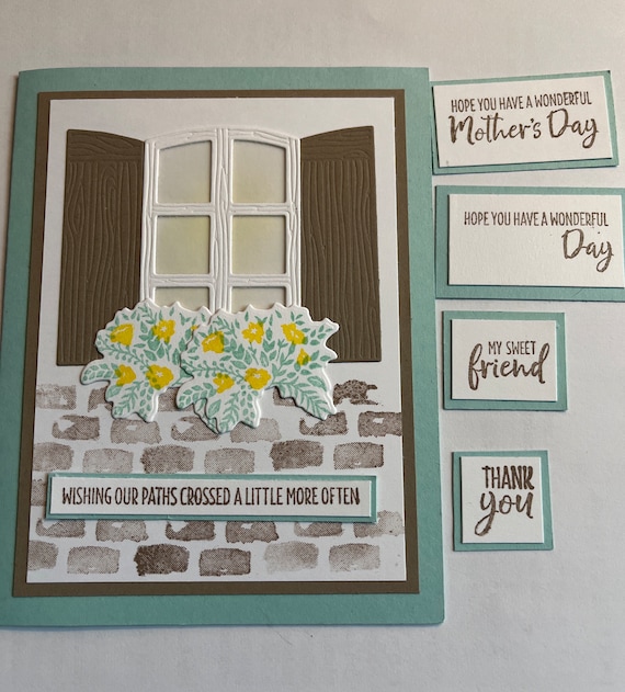 Handmade Stampin Up Window Box Cards - Etsy