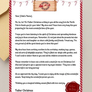 Father Christmas Letter and Reply - Etsy