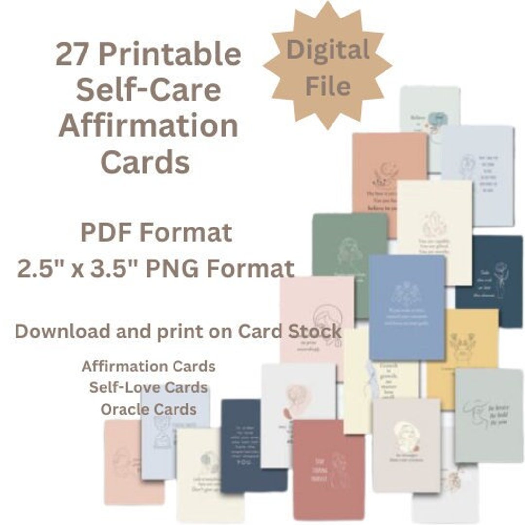 Positive Affirmation Cards Printable, Affirmation Cards Digital, Vision ...