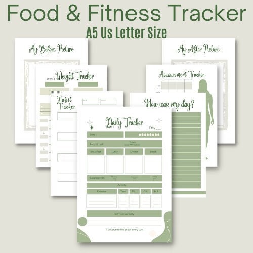 Food Tracker Journal Wellness Tracker Weight Loss Tracker Instant ...
