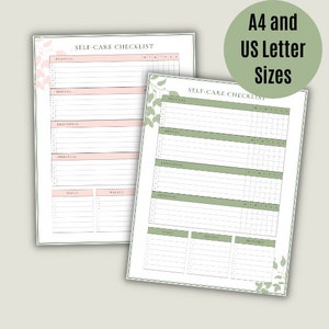Self-care Checklist Selfcare Instant Printable Digital Downloadable PDF ...