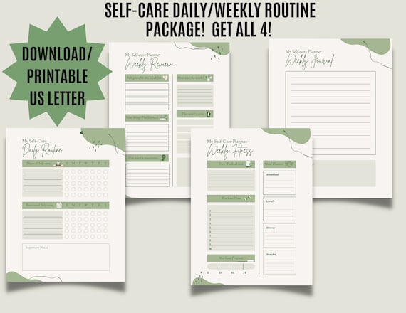 Self-care Planner Daily Weekly Digital Printable Checklist - Etsy