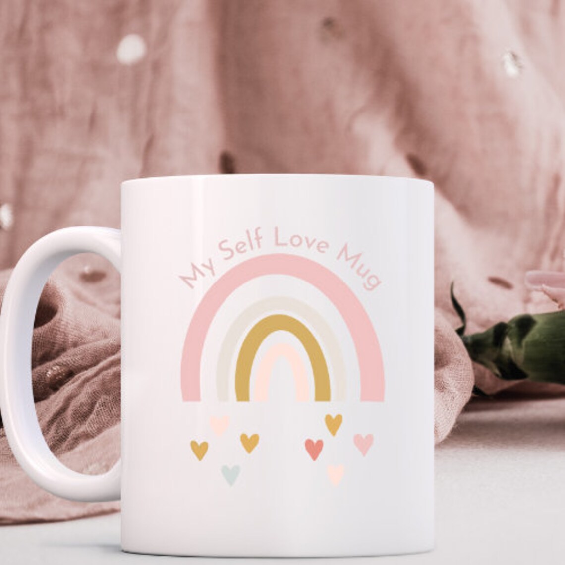 Self Love Mug, Self Care, Affirmations, Positive Quotes, Rainbow ...