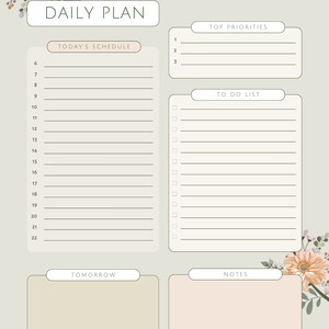 Daily Planner Note Printable Digital Download Insert Tracker Checklist ...