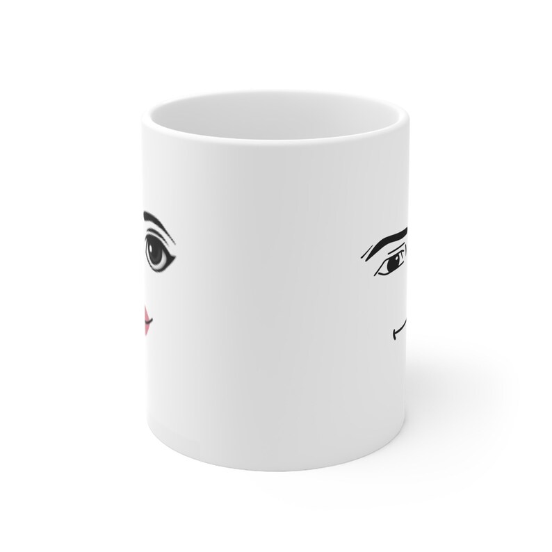 Roblox Man Face And Woman Face Ceramic Mug 11oz Double Sided Etsy