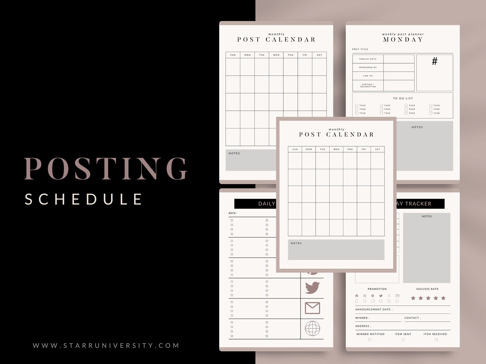 Social Media Planner Template | Canva Content Planner | Content Planner ...