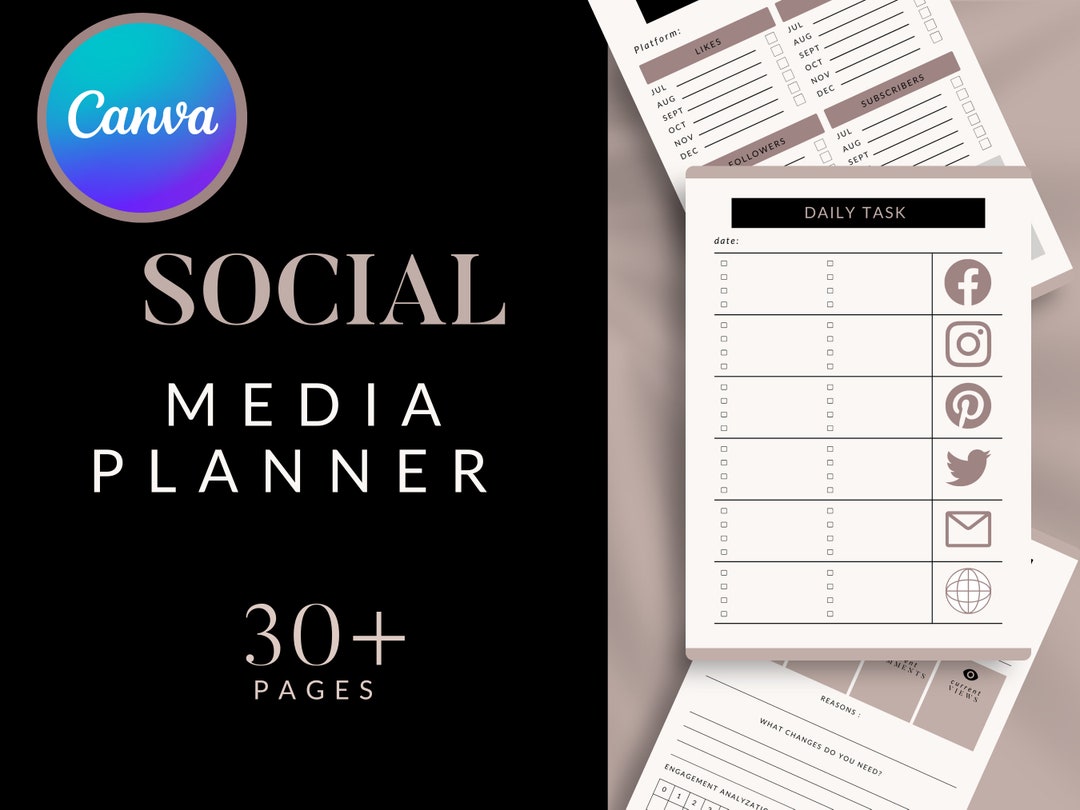 Social Media Planner Template | Canva Content Planner | Content Planner ...