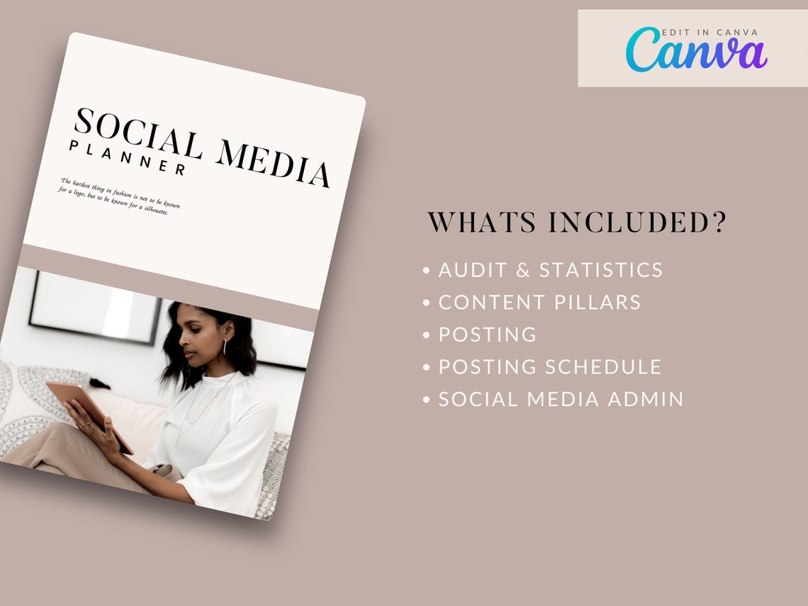 Social Media Planner Template Canva Content Planner Content Planner ...