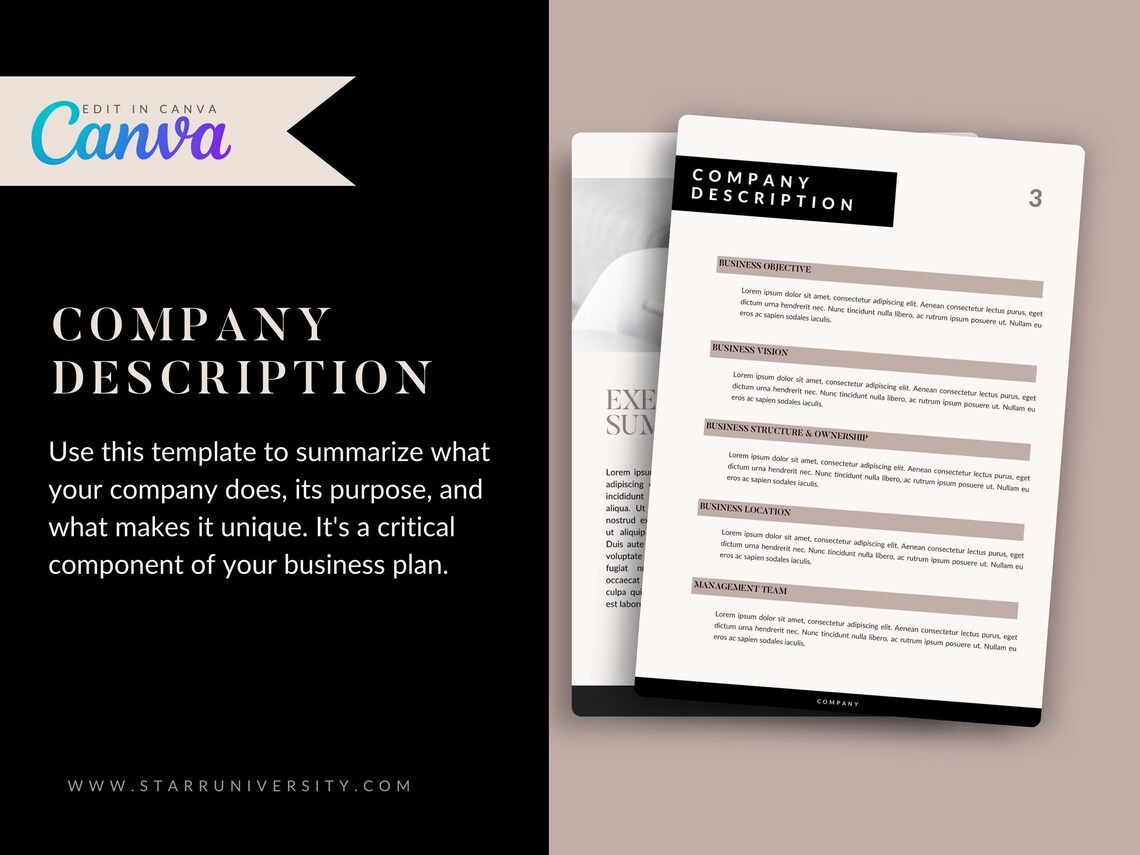 Small Business Plan Template Canva Business Plan Best Business Plan ...