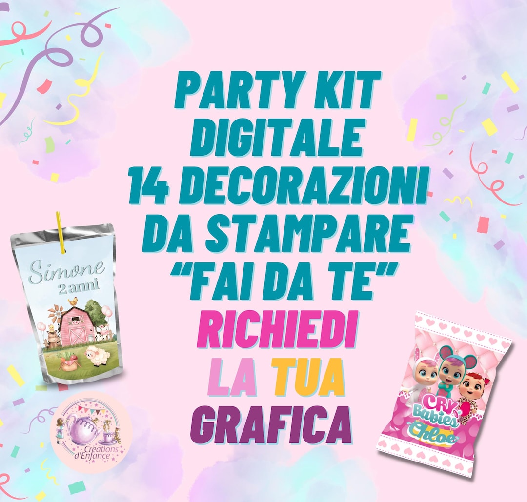 Printable PDF A4 Digital Birthday Kit | Personalized Party Decorations ...
