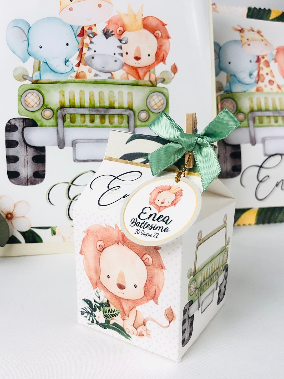 Safari Favor Box for Confetti for Baptism. Safari Themed Birthday ...