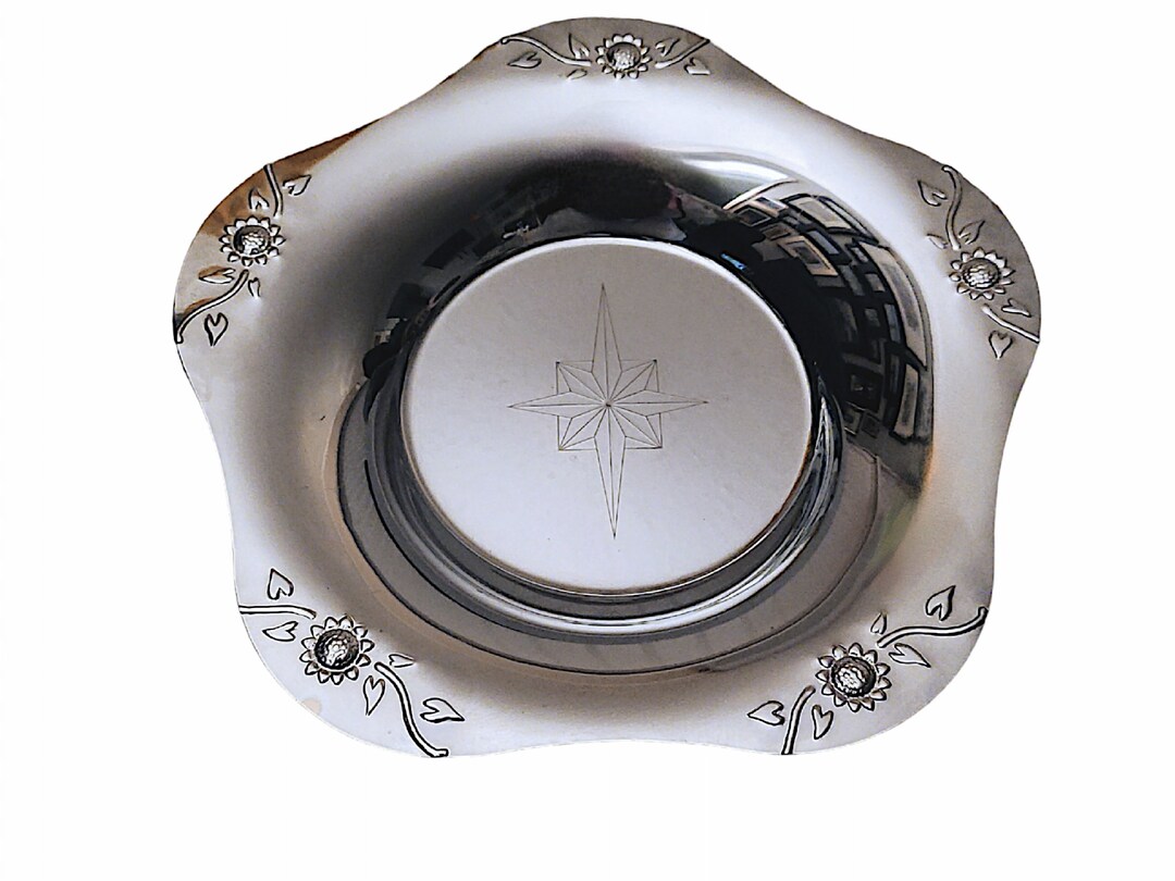 Vintage Chic: Atomic Midcentury Modern Starburst Dish, Vintage Chrome ...