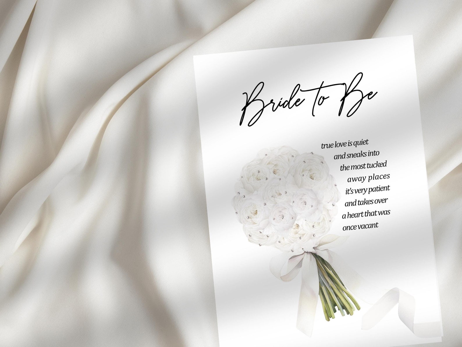 Bride to Be Poetry Card, Printable Poem, Wedding Day Gift, Short Poem ...