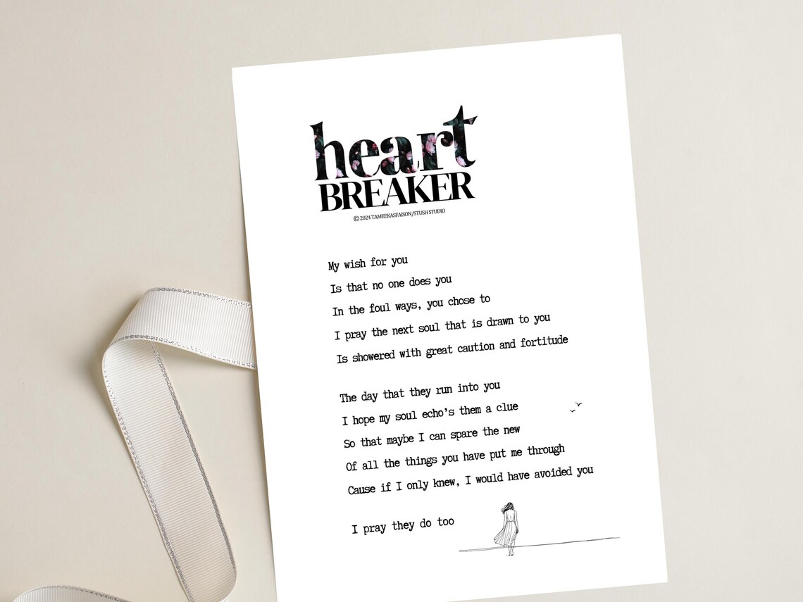 Heartbreaker Poem Card, Breakup Gift (digital Download) - Etsy