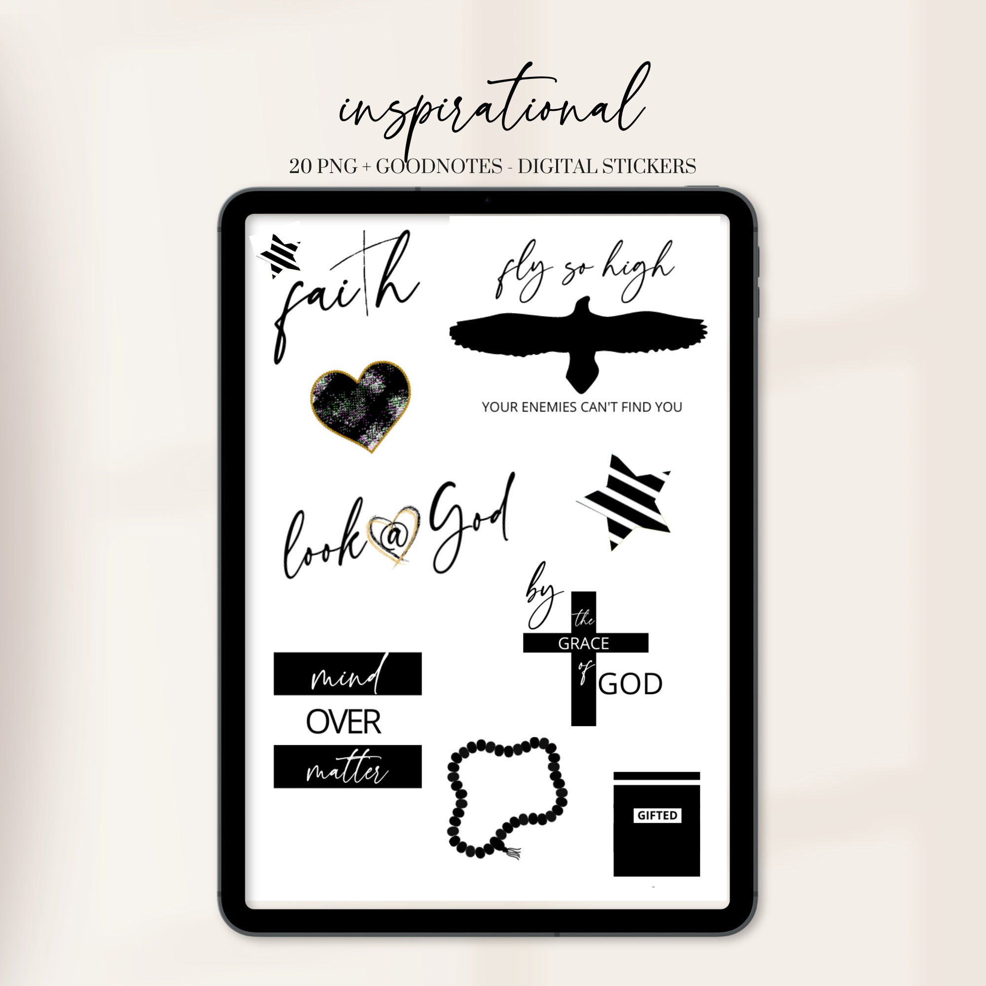 Faith Digital Stickers Digital Planner Goodnotes Files & PNG - Etsy