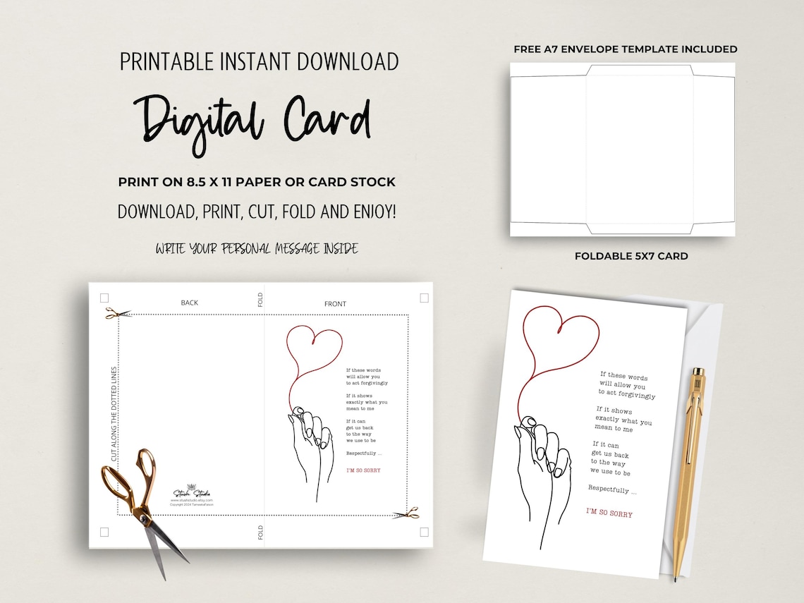 Forgiveness Poem Card, Heartfelt Apology Card, I’m Sorry Gift ...