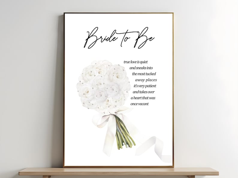 Bridal Shower Gift, Bride to Be Poem Print (digital Download) - Etsy