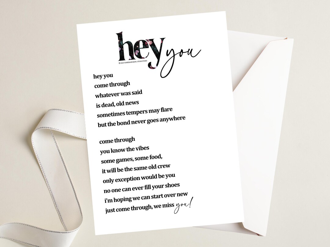 Friendship Printable Poem, Card for Him, Card for Her, Friendship Card ...