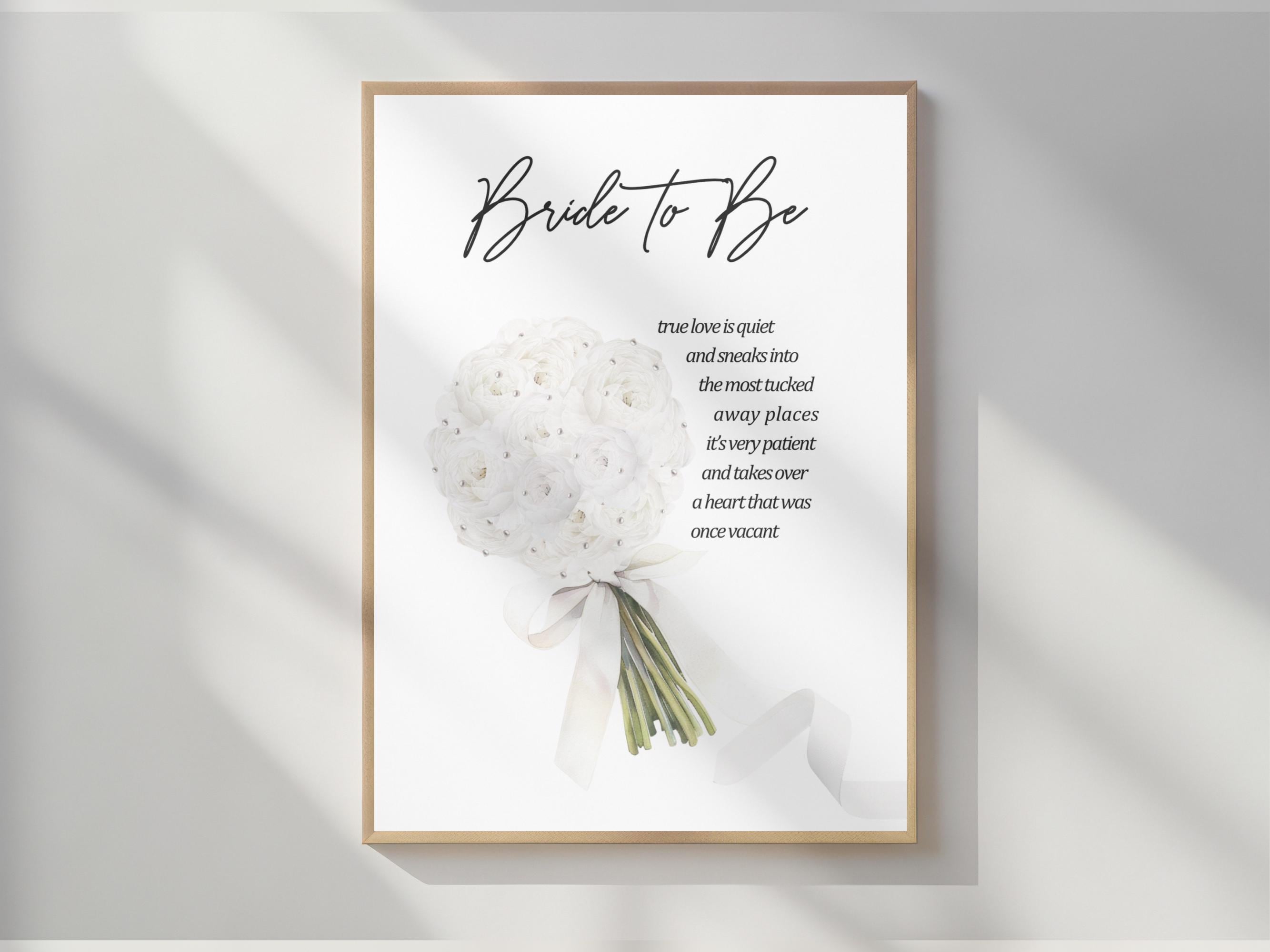 Bridal Shower Gift, Bride to Be Poem Print (digital Download) - Etsy