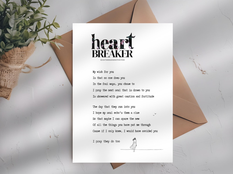 Heartbreaker Poem Card, Breakup Gift (digital Download) - Etsy