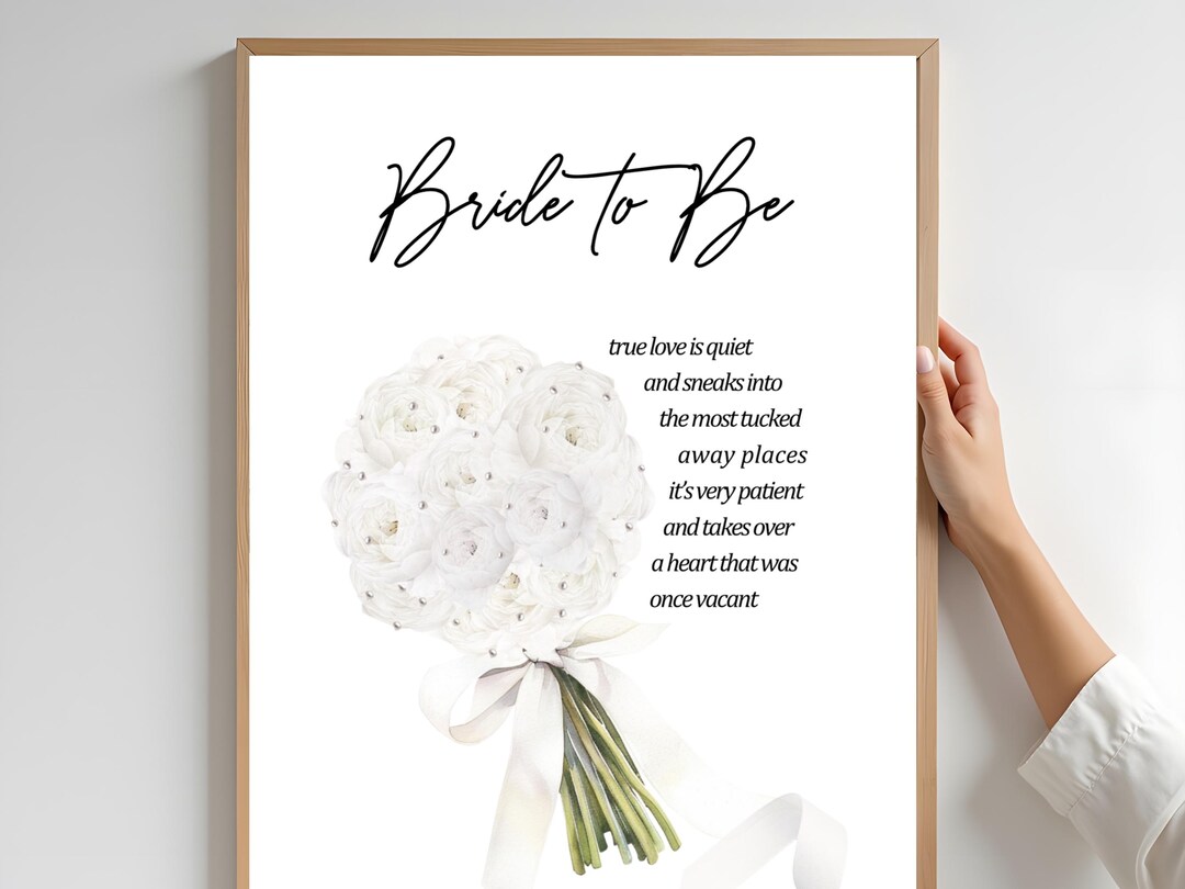 Bride to Be Poem Print, Wedding Shower Gift (digital Download) - Etsy UK