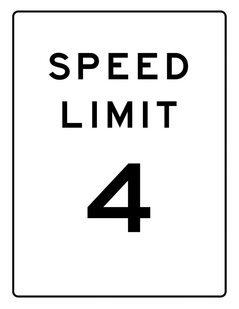 Printable Speed Limit Signs 1-100 / Digital Download - Etsy