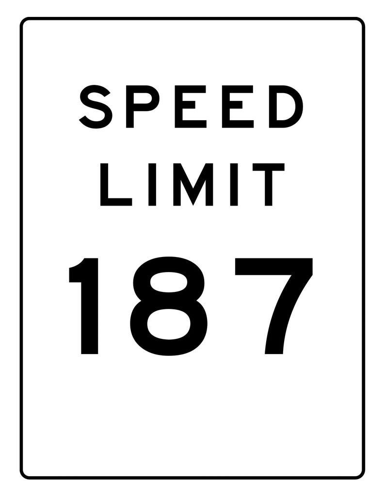 Printable Speed Limit Signs 101-200 / Digital Download - Etsy